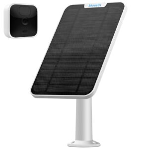 solar panel charging compatible with blink new outdoor/outdoor(3rd gen) /xt xt2 camera, with 13.1ft waterproof charging cable, ip65 weatherproof,includes secure wall mount(white)