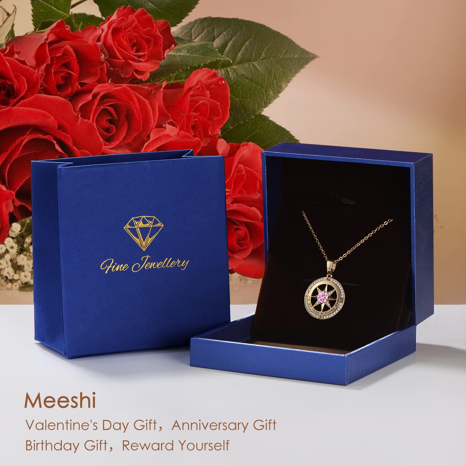 Meeshi Jewelry for Women Gifts for Her Anniversary Birthday Gifts for Wife (Gold-Oct-Tourmaline)