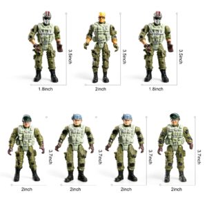 78-in-1 Army Men Boys Toys with Realistic Military Truck/Helicopter/Kayak Boat/Motorcycle/Army Men Action Figures/Weapon Gears, Army Toys Gift for Toddler Kids 4-7 6-8 8-12 Fun Birthday Party Favors