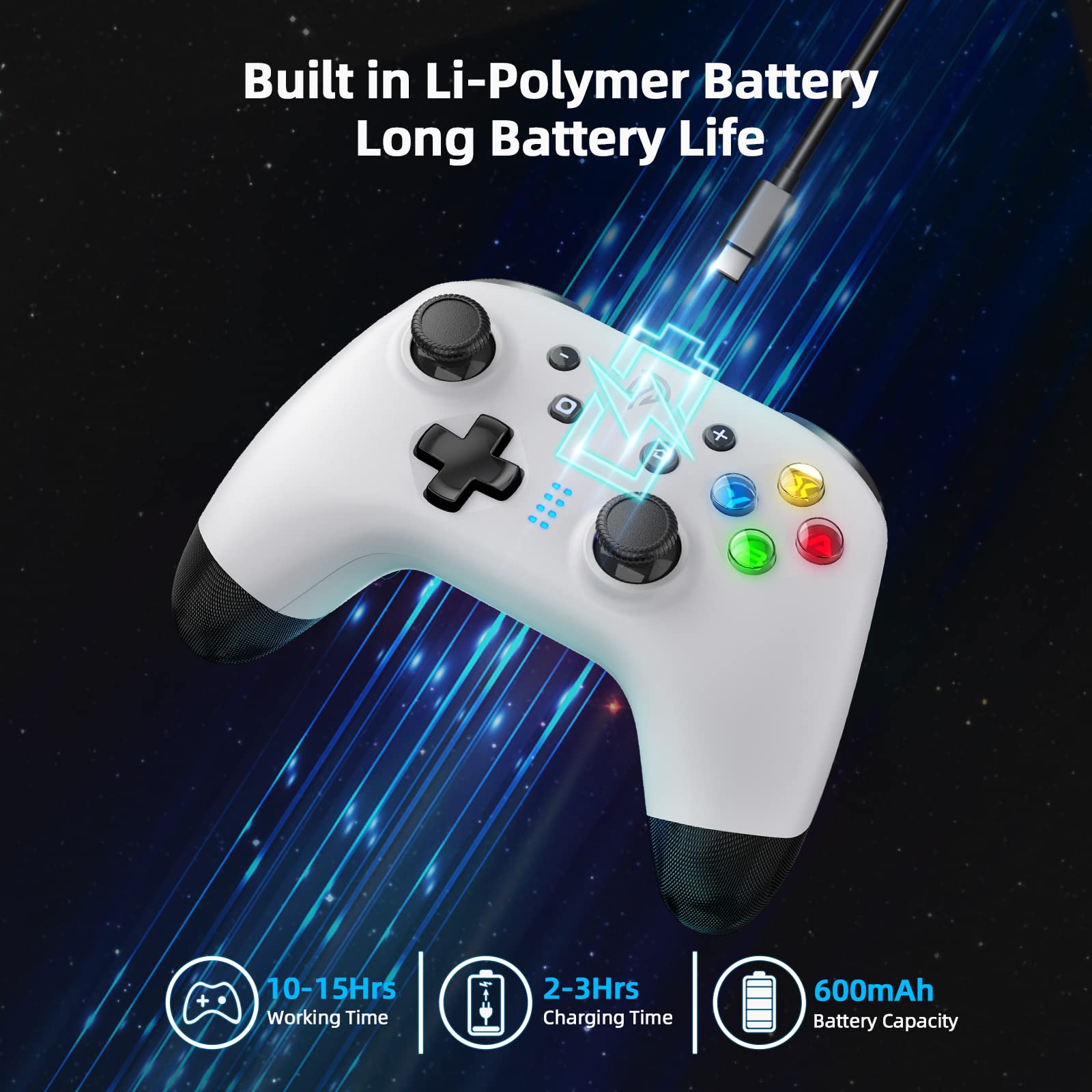 EasySMX Switch Controllers, Wireless Switch Pro Controller for Switch/Switch Lite/Switch OLED/PC/iOS/Android,Switch Remote Gamepad with LED Light/Programmable/Vibration/Turbo/Wakeup/Screenshot