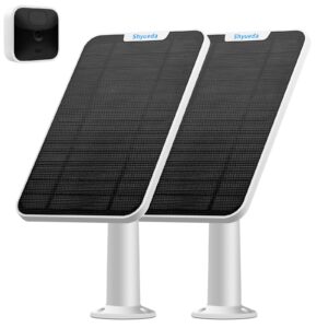 4w solar panel charging compatible with blink new outdoor/outdoor(3rd gen) /xt xt2 camera, with 13.1ft waterproof charging cable, ip65 weatherproof,includes secure wall mount(white) (2)