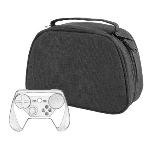 geekria controller protection case compatible with steam controller, replacement protective travel carrying bag with cable storage