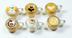 6 mix coffee latte art dollhouse miniature,tiny coffee,drink beverage dollhouse accessories for collectibles