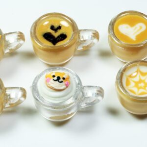 6 Mix Coffee Latte Art Dollhouse Miniature,Tiny Coffee,Drink Beverage Dollhouse Accessories for Collectibles