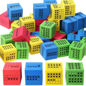 hanaive 20 pcs ten frame dice large foam dice for classroom math manipulatives kindergarten classroom supplies for teachers elementary subitizing dice educational counting toys math learning tools