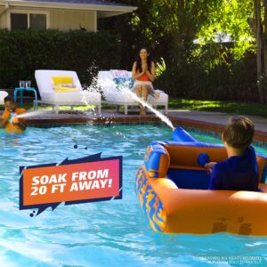 NERF Super Soaker Megaforce Battle Tank Ride-On – Inflatable Pool Float with Pool-Fed Mega Water Blaster