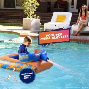 NERF Super Soaker Megaforce Battle Tank Ride-On – Inflatable Pool Float with Pool-Fed Mega Water Blaster