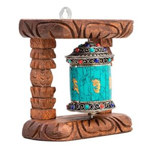 himalayan bazaar wall hanging buddhist prayer wheel om mani padme hum