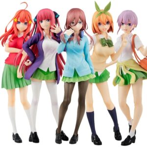 lcdgtj the quintessential quintuplets anime figure 5pcs set, pvc collectible models desktop ornaments 17.5cm girl uniform display statue toys for home decorations & gifts