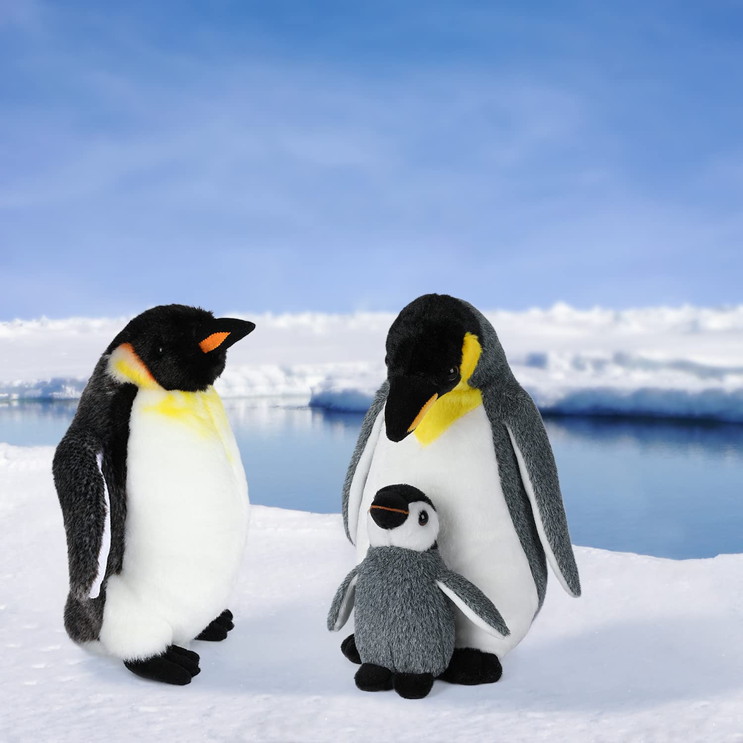 Penguin Family Plush Toy, Stuffed Animal Plushie Doll, Soft Fluffy Like Real Polar Animals Hugging Toy - Present for Every Age & Occasion