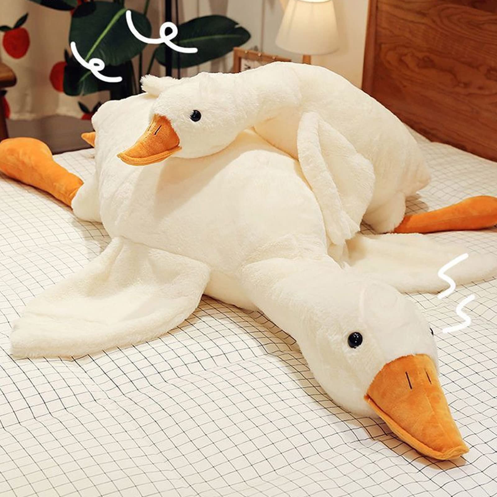 Doireum Swan Stuffed Animal, 2.6 lbs Weighted Stuffed Animals Plush Swan Toy Goose Weighted Plush Animals Duck Stuffed Animals Plush Pillow Toy Gifts for Kids, 19.68"