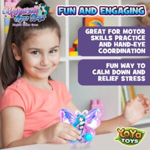 YoYa Toys Mermaid Butterfly Ring Toss Handheld Game - Games for Kids Handheld with Underwater Princess, Classic-Style Retro Game, Portable & Travel-Friendly Handheld Games for Kids