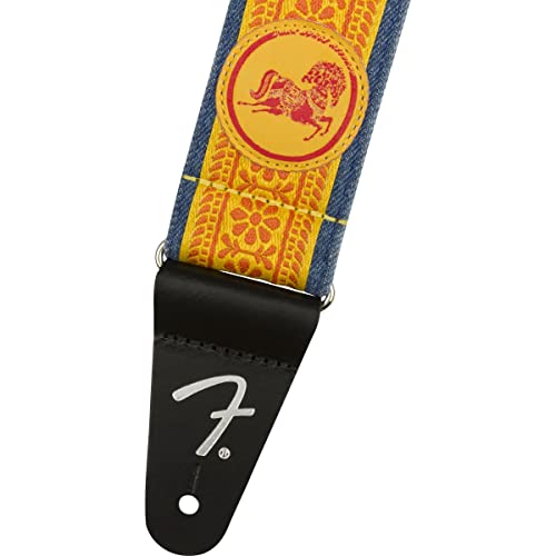 Fender George Harrison Dark Horse Floral Guitar Strap, 2in,Orange