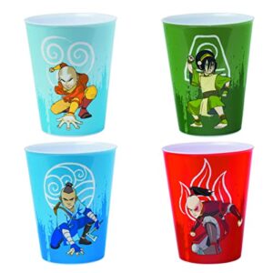 silver buffalo avatar character symbol poses 4pc plastic mini cup set, 1.5 ounces