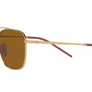 Ray-Ban RB3588 Square Sunglasses, Gold/Dark Brown Polarized, 55 mm