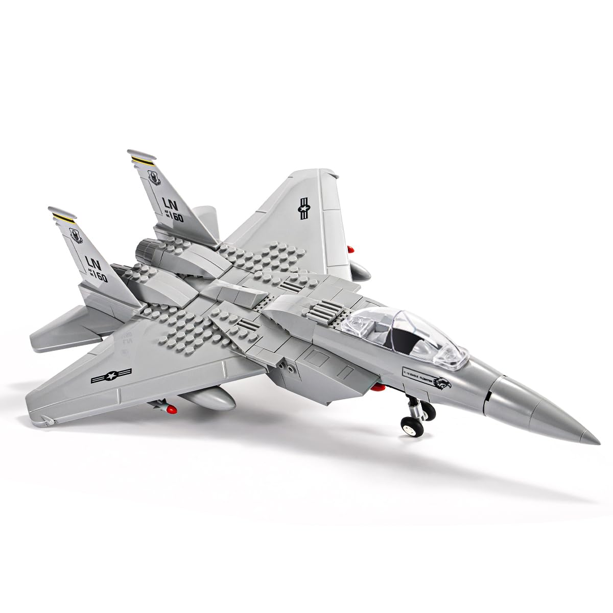 DAHONPA F-15 Eagle Fighter Military Army Airplane Building Bricks Set, 262 Pieces Air-Force Build Blocks Toy, Gift for Kid and Adult