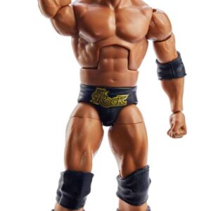 Mattel WWE The Rock WrestleMania Elite Collection Action Figure with Accessory & "Mean" Gene Okerlund Build-A-Figure Parts, 6-inch