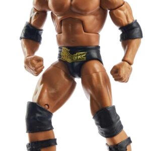 Mattel WWE The Rock WrestleMania Elite Collection Action Figure with Accessory & "Mean" Gene Okerlund Build-A-Figure Parts, 6-inch