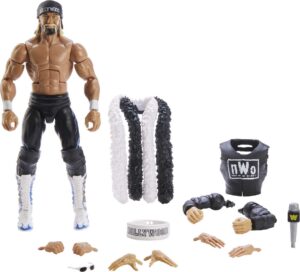 mattel wwe "hollywood" hulk hogan wrestlemania elite collection action figure with accessory & "mean" gene okerlund build-a-figure parts, 6-inch