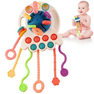 xouduxpl baby toys, montessori toy for 6-12 12-18 months toddler babies, sensory toy, motor skills & pull string activity for 1 2 3 4 5 6 years old infant boy girl easter gifts