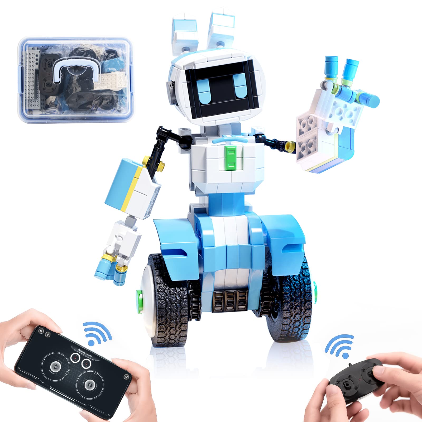 XITALAXU STEM Projects for Kids Ages 8-12,Remote & APP Controlled Robot Building Toys Stocking Stuffers for Kids,Gifts for Teens Boys Girls Age 7 9 10 11 13 14 (410 Pieces)