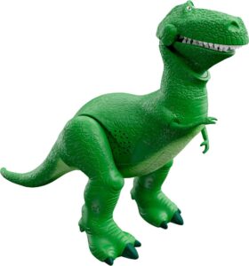 mattel disney pixar toy story toys, moving & talking rex dinosaur figure, roarin’ laughs, 10.8 inches tall with 40 phrases and mouth & arm motion, kids gift