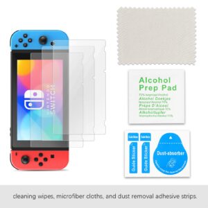 FYY (3 Packs Screen Protector Compatible with Nintendo Switch, Nintendo Switch Screen Protector Tempered Glass, HD Clarity Anti-Scratch Tempered Glass Film, 9H Hardness Screen Protector for Switch