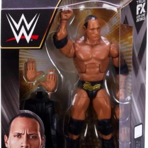 Mattel WWE The Rock WrestleMania Elite Collection Action Figure with Accessory & "Mean" Gene Okerlund Build-A-Figure Parts, 6-inch