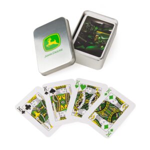 john deere playing cards and collector's tin - collectible deck of cards for family games - decks of cards for display or family game night - john deere gifts and collectibles - ages 6 years and up