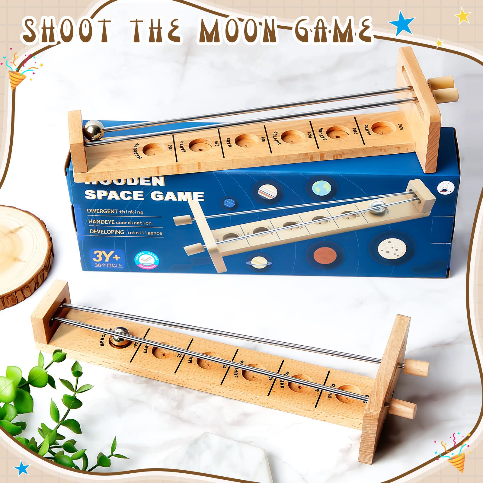 Deekin 2 Set Shoot The Moon Game Wooden Tabletop Games Classic Desktop Games for Teens Adults