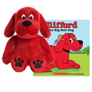 aurora world clifford the big red dog 11'' plush and paperback storybook gift set