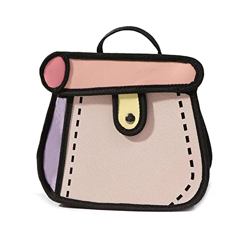 Lovely Two-dimensional Cake Bag Handbag Cartoon Canvas Bag Doodle Comic Chain Crossbody Bag for Shopping, Blue