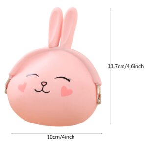 Cartoon Silicone Rabbit Bunny Purse Coin Key Holder Clutch Girls Wallet Cute Thin Checkbook Wallets for Women