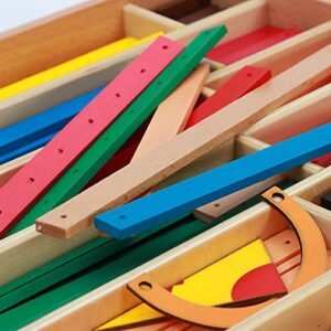 Montessori Kids Educational Toys Geometric Stick Material Early Childhood Preschool Math Geometry Teaching Aid