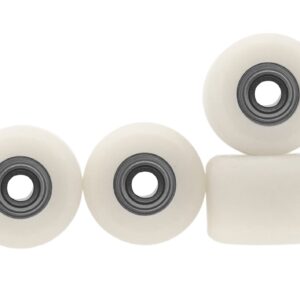 Teak Tuning Apex 61D Urethane Fingerboard Wheels - Mini Shorty Shape, 6.6mm Diameter - ABEC-9 Stealth Bearings - Made in The USA - Cream Colorway