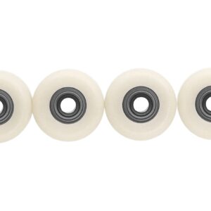 Teak Tuning Apex 61D Urethane Fingerboard Wheels - Mini Shorty Shape, 6.6mm Diameter - ABEC-9 Stealth Bearings - Made in The USA - Cream Colorway