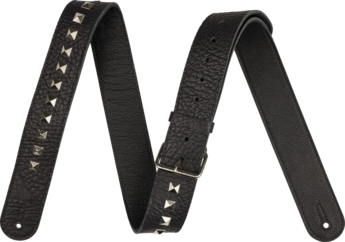 Jackson Metal Stud Leather Strap, Black, 2.5in