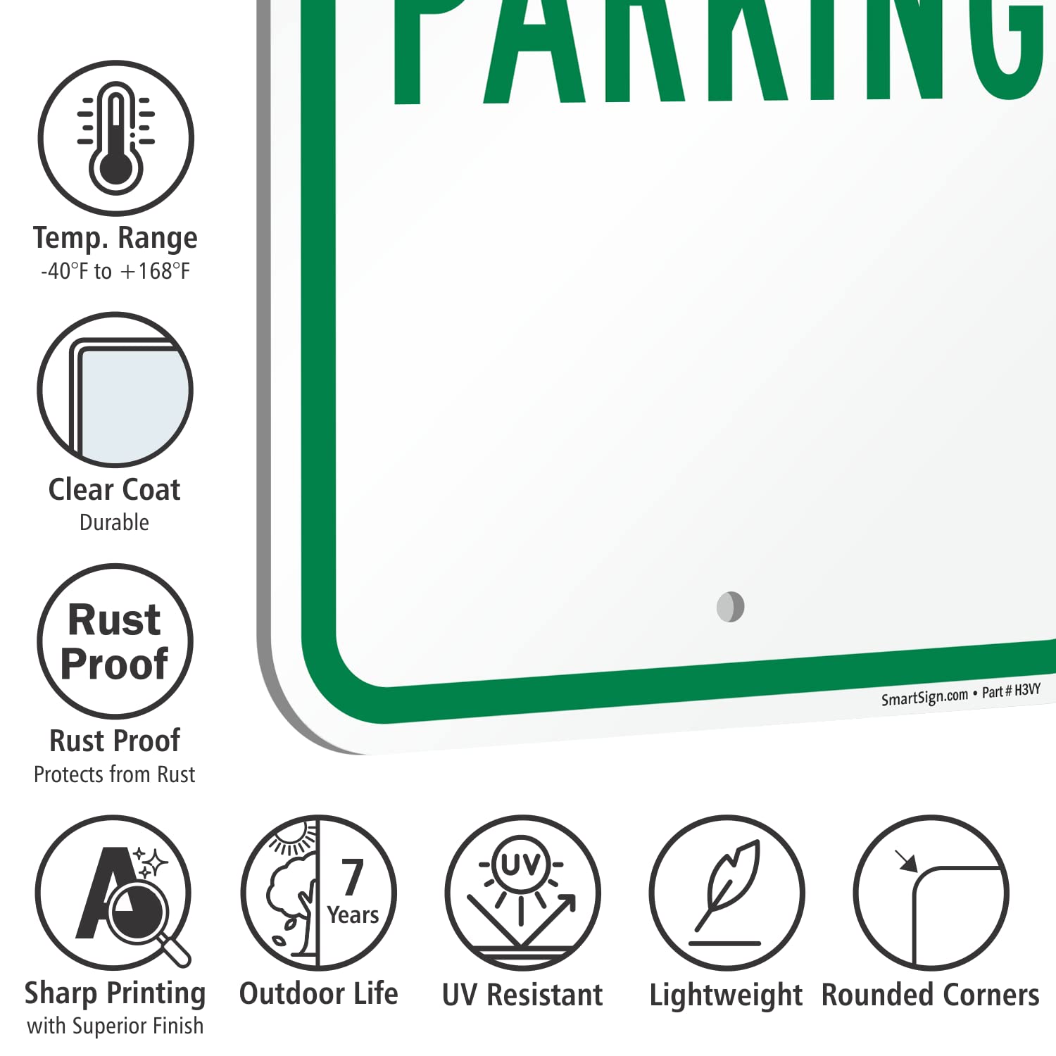 SmartSign Visitor Parking Sign - 2 Pack, 18 x 12 inch, 2mm Aluminum Composite, Pre-Drilled Holes, Made in USA, Green and White