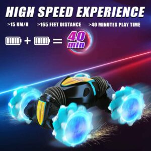 yotlik Remote Control Car Gesture RC Car 1:20 Scale 4WD Hand Controlled RC Cars for Kids and Adult 2.4Ghz RC Stunt Car Toys for 6-12 with 2 Batteries Cool Light Transform Car Gift for Boys Girls