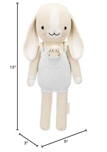 cuddle + kind Briar The Bunny Little 13" Hand-Knit Doll – 1 Doll = 10 Meals, Fair Trade, Heirloom Quality, Handcrafted in Peru, 100% Cotton Yarn