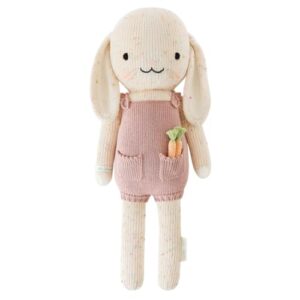 cuddle + kind harper the bunny little 13" hand-knit doll – 1 doll = 10 meals, fair trade, heirloom quality, handcrafted in peru, 100% cotton yarn