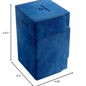 Watchtower 100+ XL Convertible Deck Box | Double-Sleeved Card Storage | Card Game Protector | Nexofyber Surface | Holds Up to 100 Cards | Blue Color | Made by Gamegenic