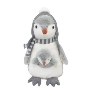 mon ami pebble the penguin stuffed animal with baby 14”, soft & cuddly plush penguin, use as toy/nursery room décor, great gift for kids of all ages