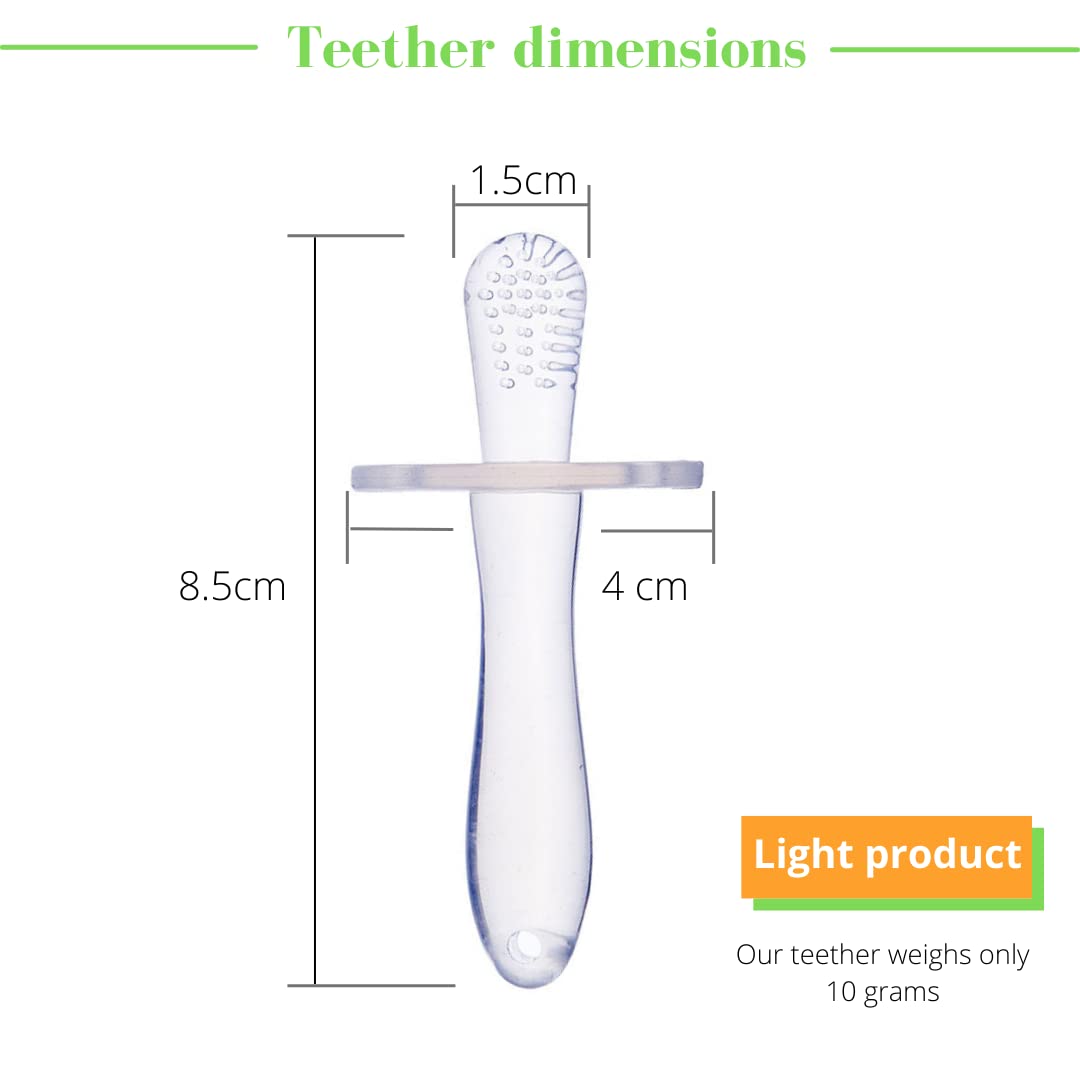 Baby Teething Toys, Teething Toys, Mushroom Teether Toy, Teether for Baby Silicone Teething Brush Tool Ring Toy (X2)