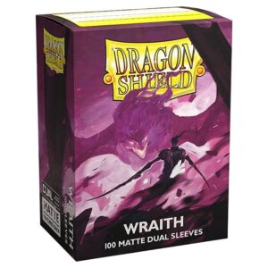 dragon shield dual matte wraith standard size 100 ct card sleeves individual pack