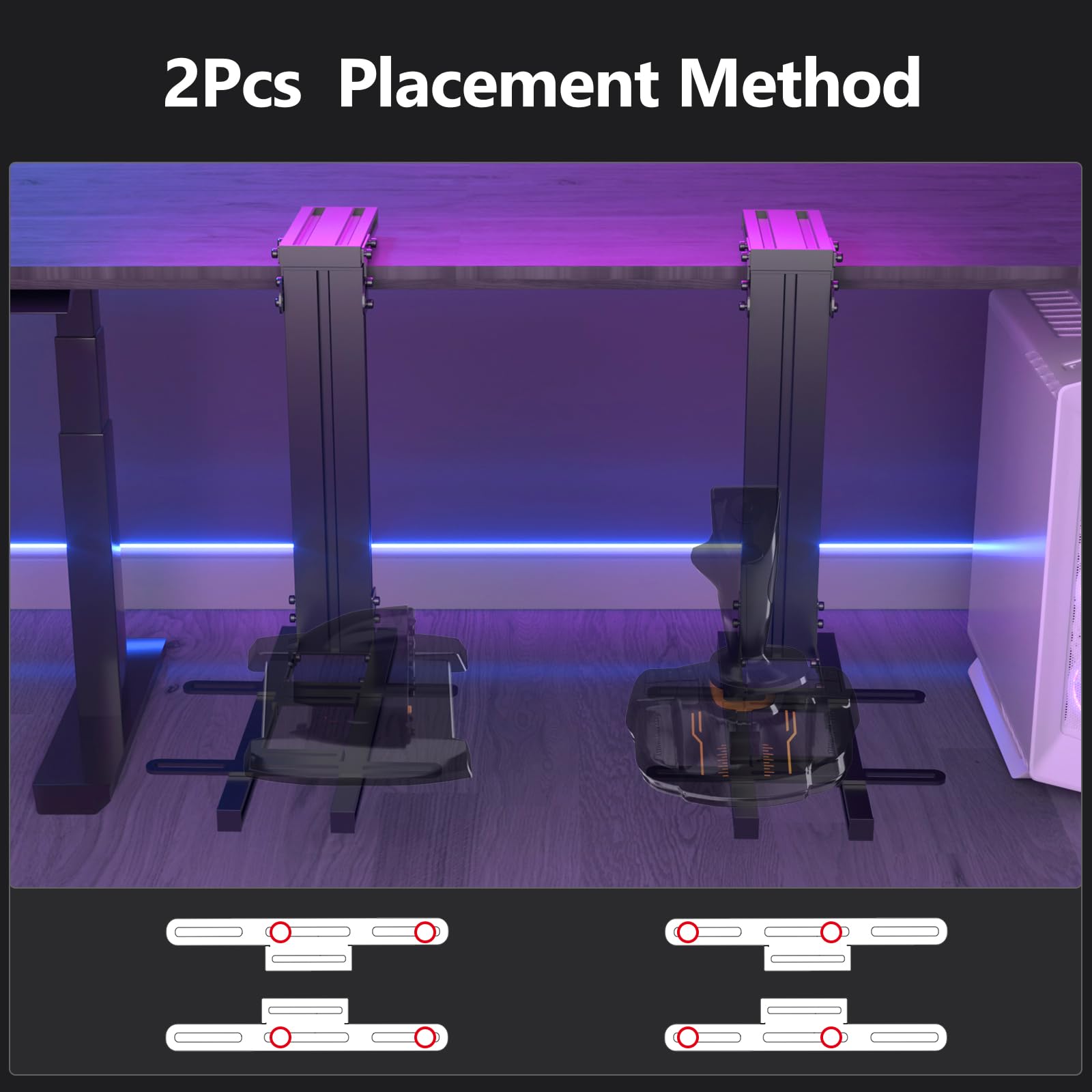 RACGTING Hotas Mount for Logitech X56,X52,X52 Pro, Throttle and Hotas Systems for Thrustmaster T Flight HOTAS,Thrustmaster T.16000M, Thrustmaster TCA,Hotas Desk Mount for The Flight Sim Game Joystick