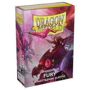 dragon shield dual matte mini japanese fury 60 ct card sleeves individual pack