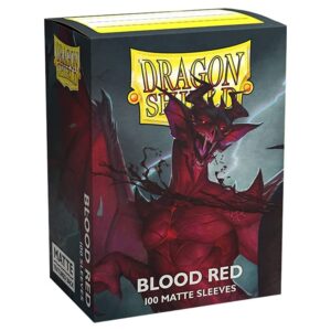 dragon shield matte blood red standard size 100 ct card sleeves individual pack