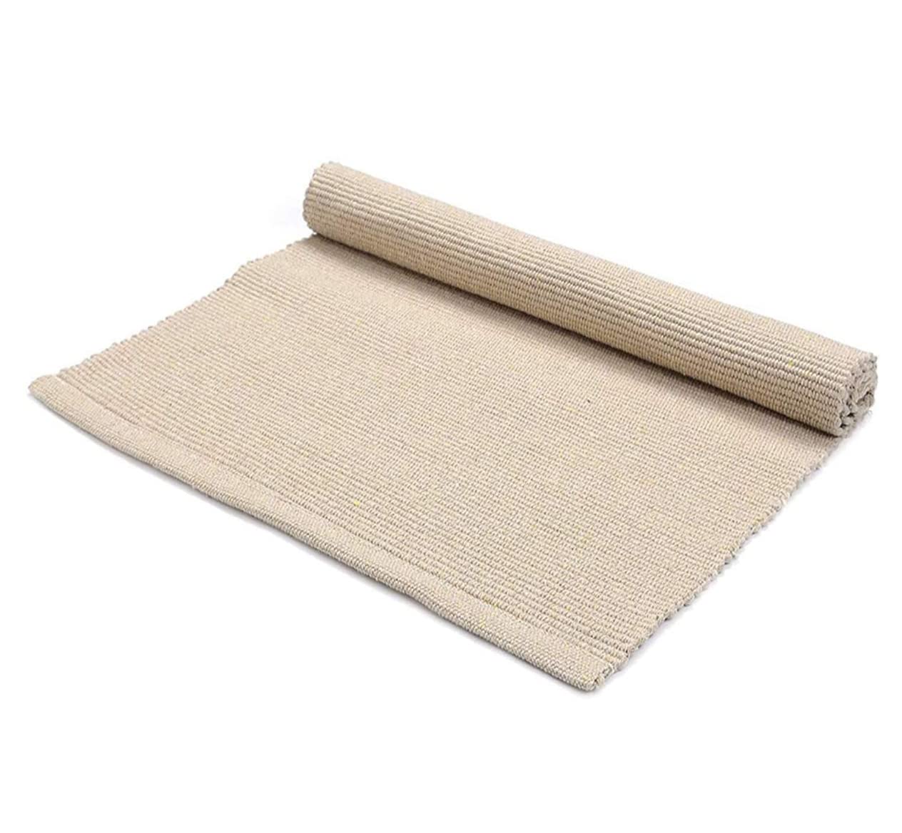 JE JOUE Montessori Materials Children Playing Mat Pure Cotton Working Rug for Toddlers (16"×24", Beige)