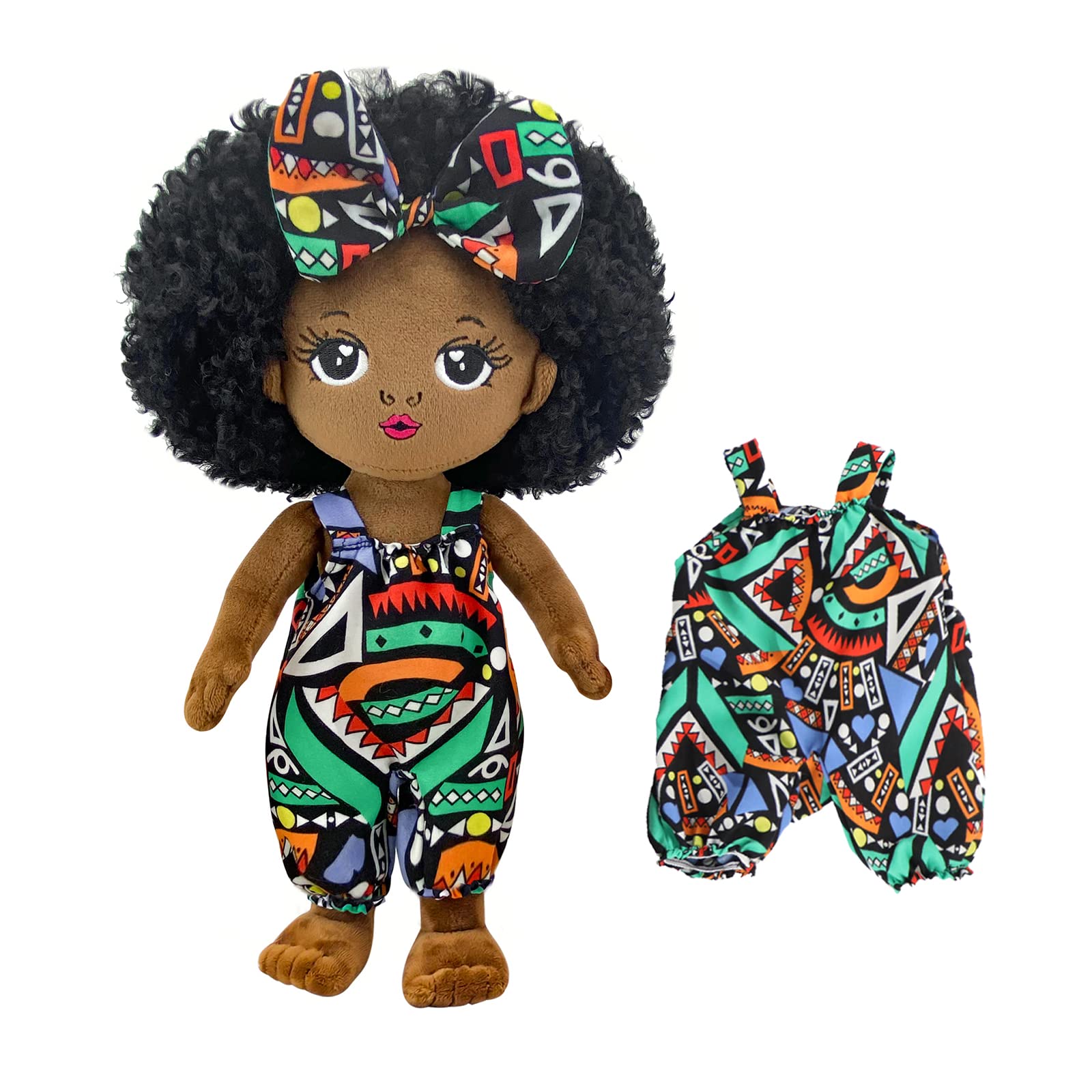 JUSTQUNSEEN Black Baby Dolls African American Doll Black Dolls 12'', Baby Dolls for 3 Year Old Girls,Soft Doll for Girls Stuffed Plush Doll for Girl